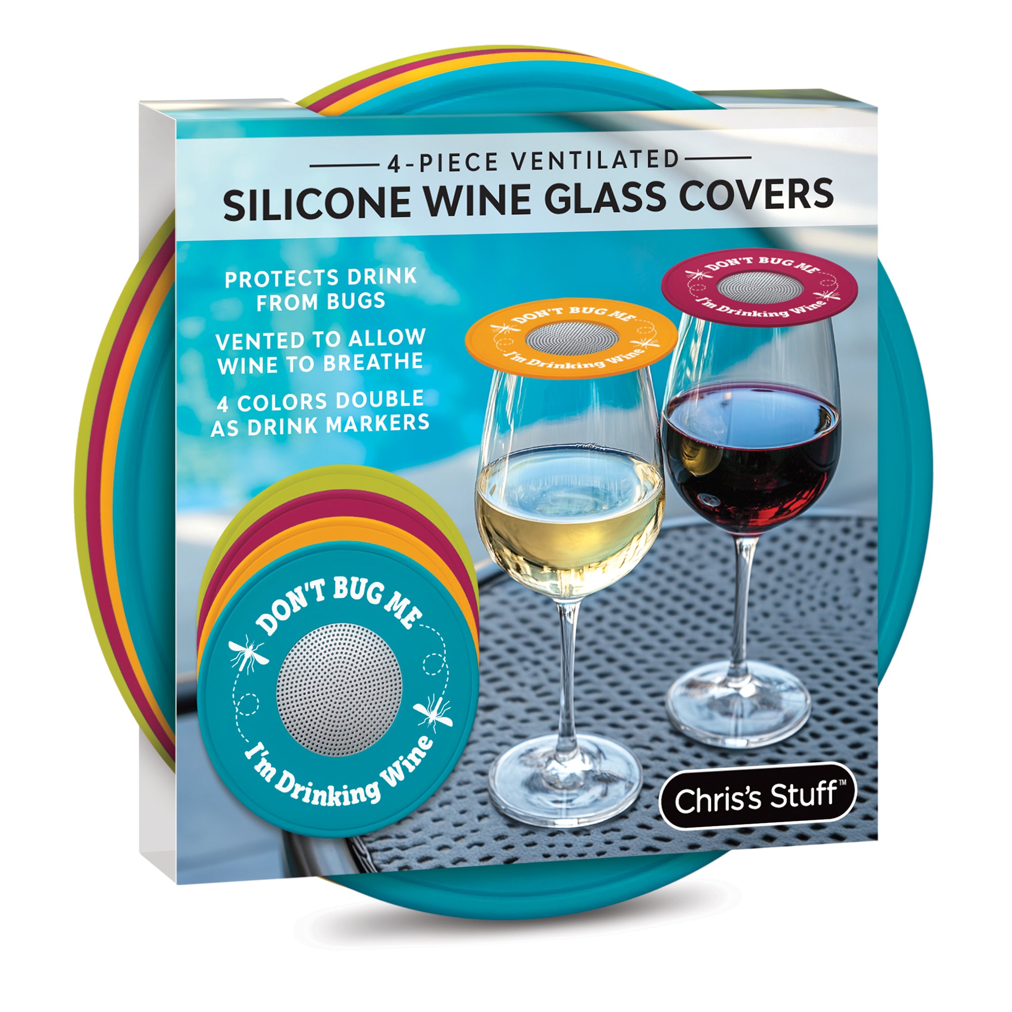 Silicone Wine Glass Covers – Chris's Stuff, Inc