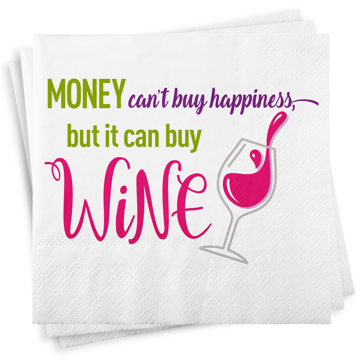 Funny Cocktail Napkins - Money Can Buy Wine – Chris's Stuff, Inc